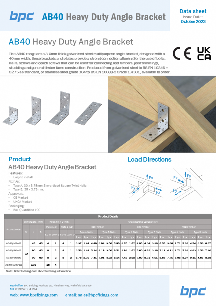Datasheets – BPC Fixings