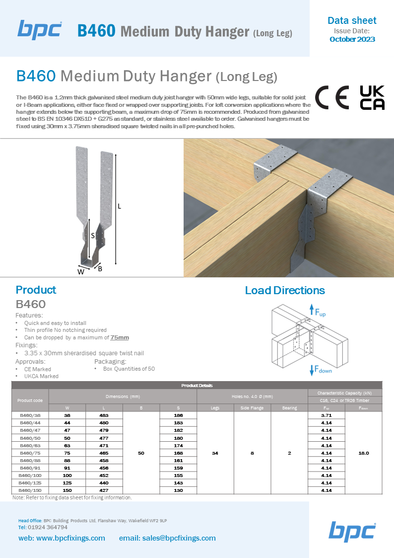 Datasheets – Builders Metalwork – BPC Fixings