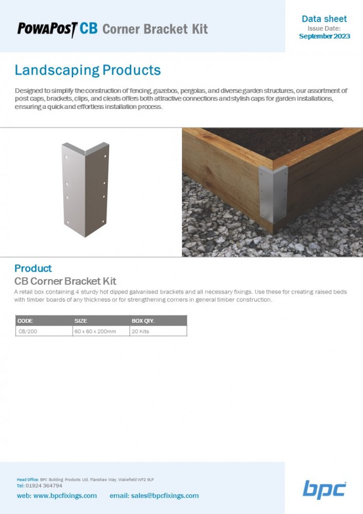 Datasheets Landscaping – BPC Fixings