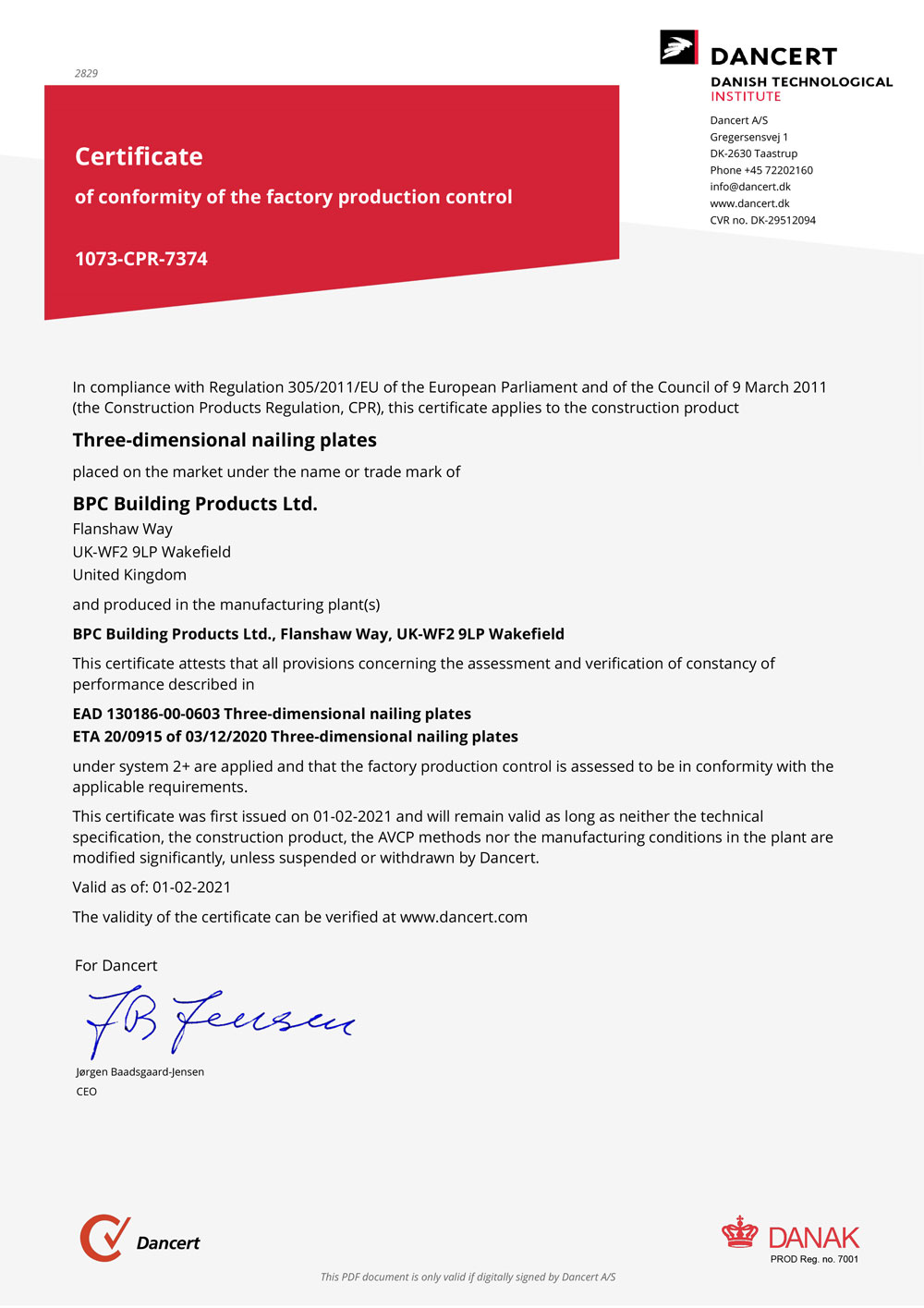 Approvals – BPC Fixings