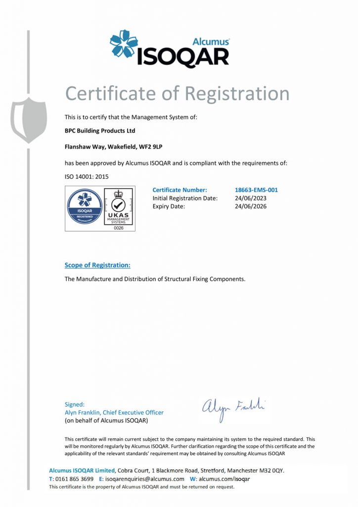 Accreditations – BPC Fixings