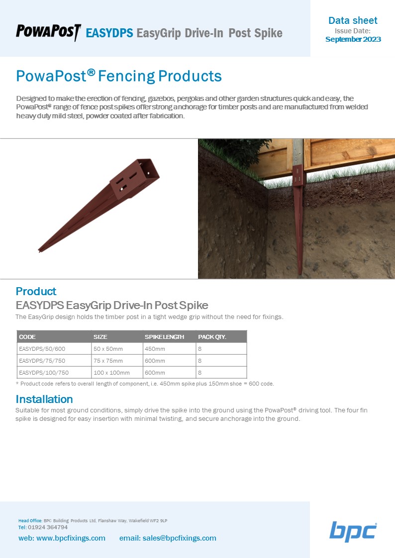 Datasheets Landscaping – BPC Fixings
