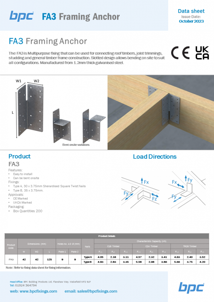 Datasheets – BPC Fixings