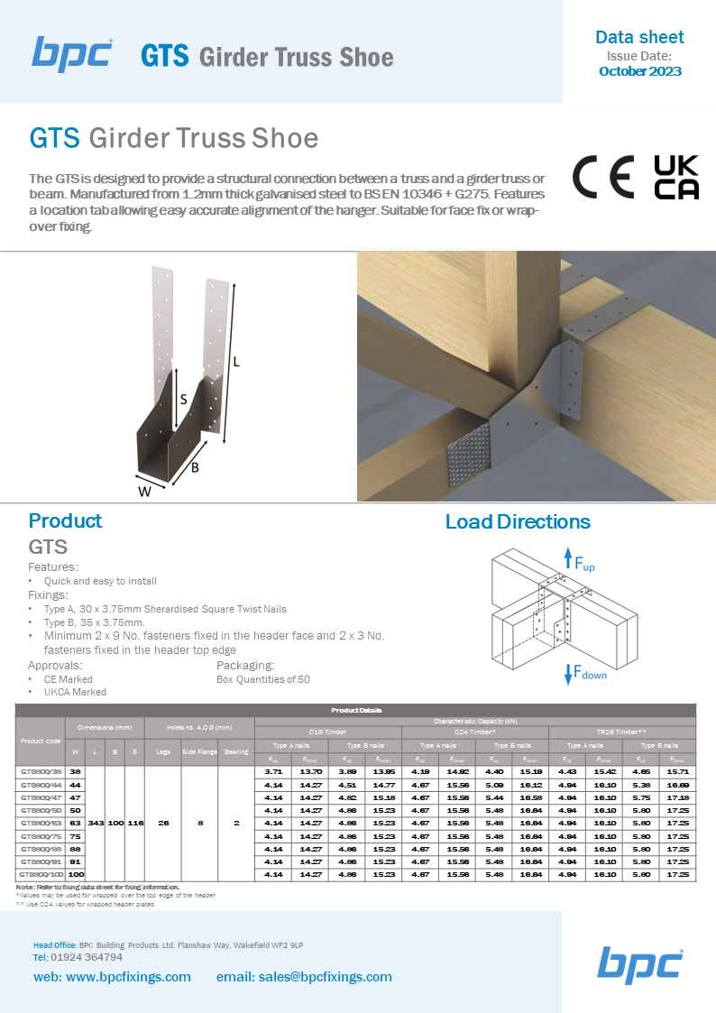 Datasheets – Builders Metalwork – BPC Fixings