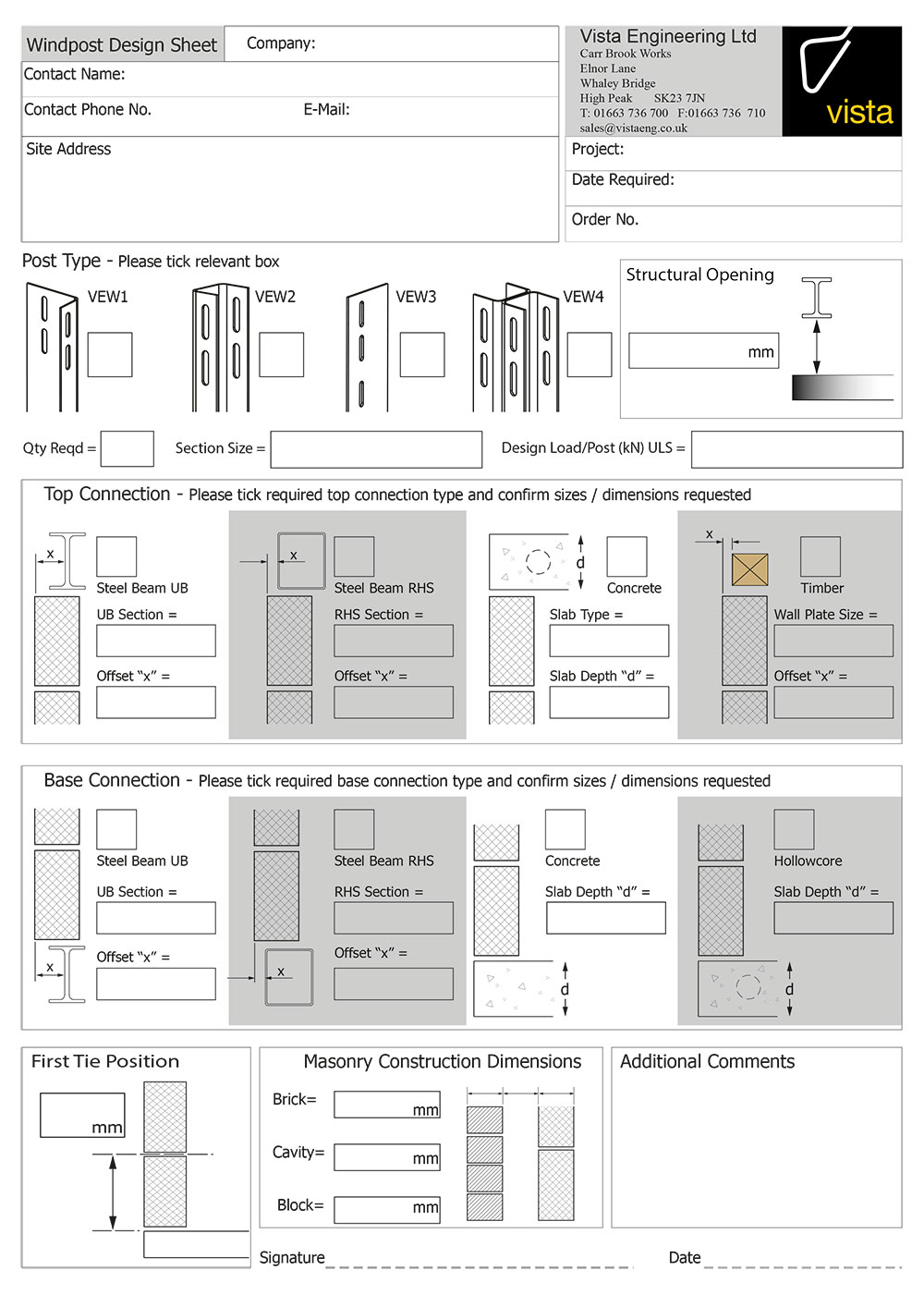 Windpost Support Design Sheet – BPC Fixings